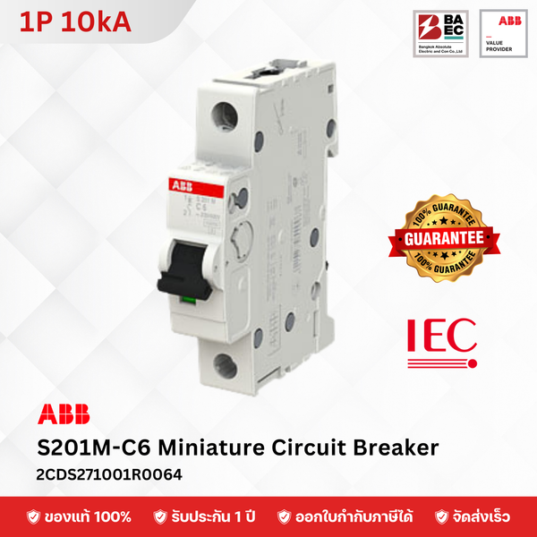 ABB Miniature Circuit Breaker S201M 6A - 63A 1P 10KA – Bangkokab